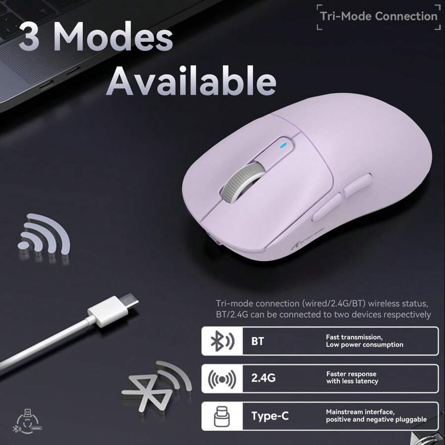 ATTACK SHARK ANGRIFF SHARK X3 SUPERLIGHT Wireless Gaming Maus, 49g ...