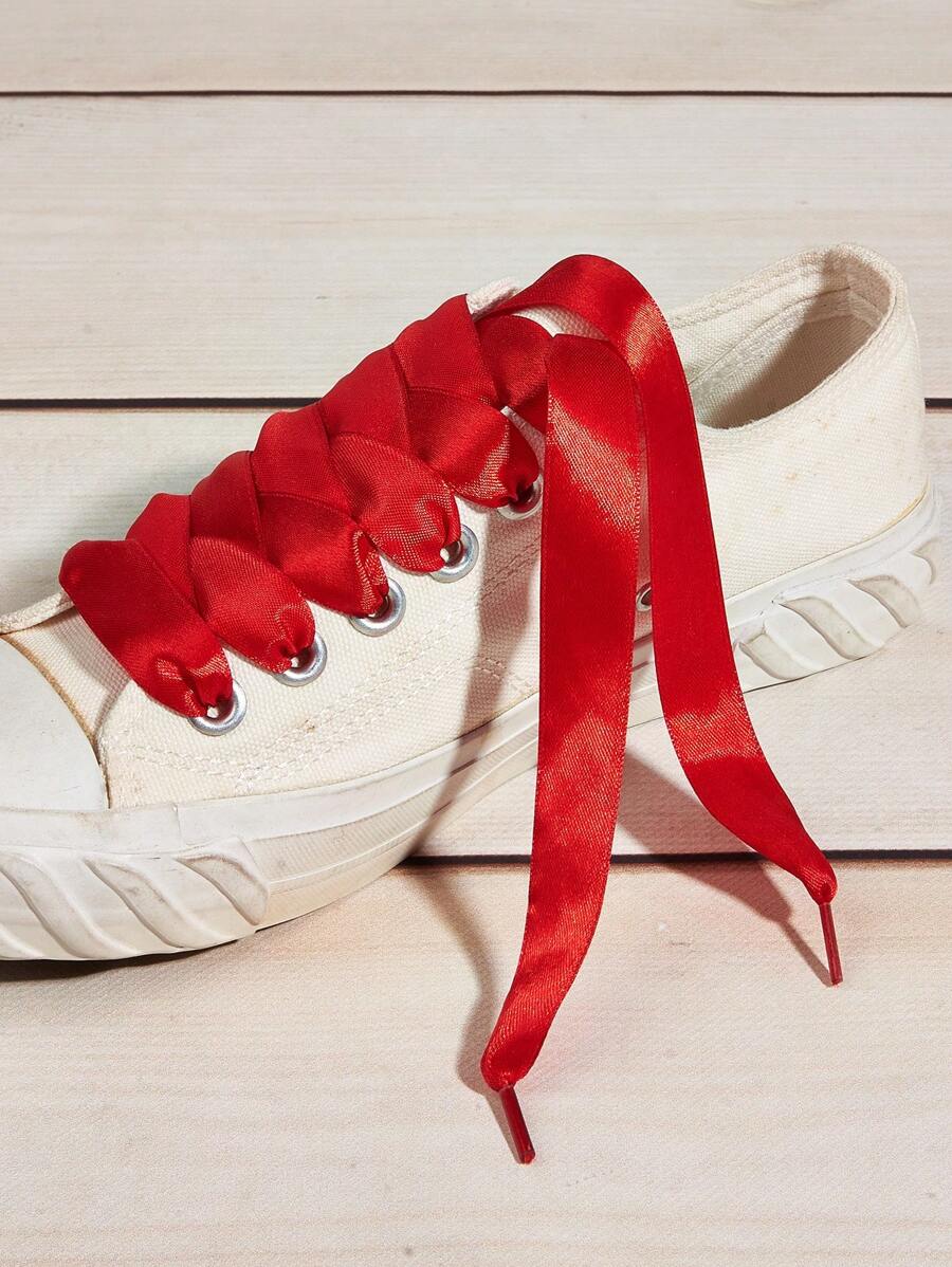 1pair 120cm Red Fashionable Ribbon Shoe Accessory | SHEIN USA