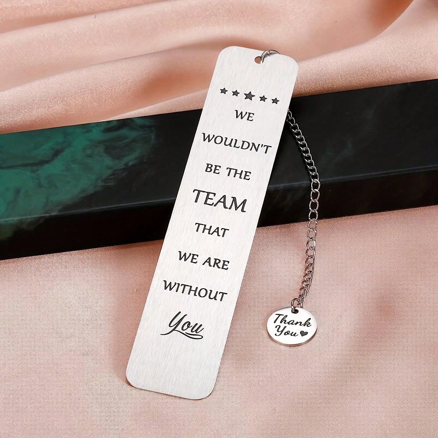 1pc Stainless Steel Lettering Slogan Bookmarks, Thank You Gifts For ...