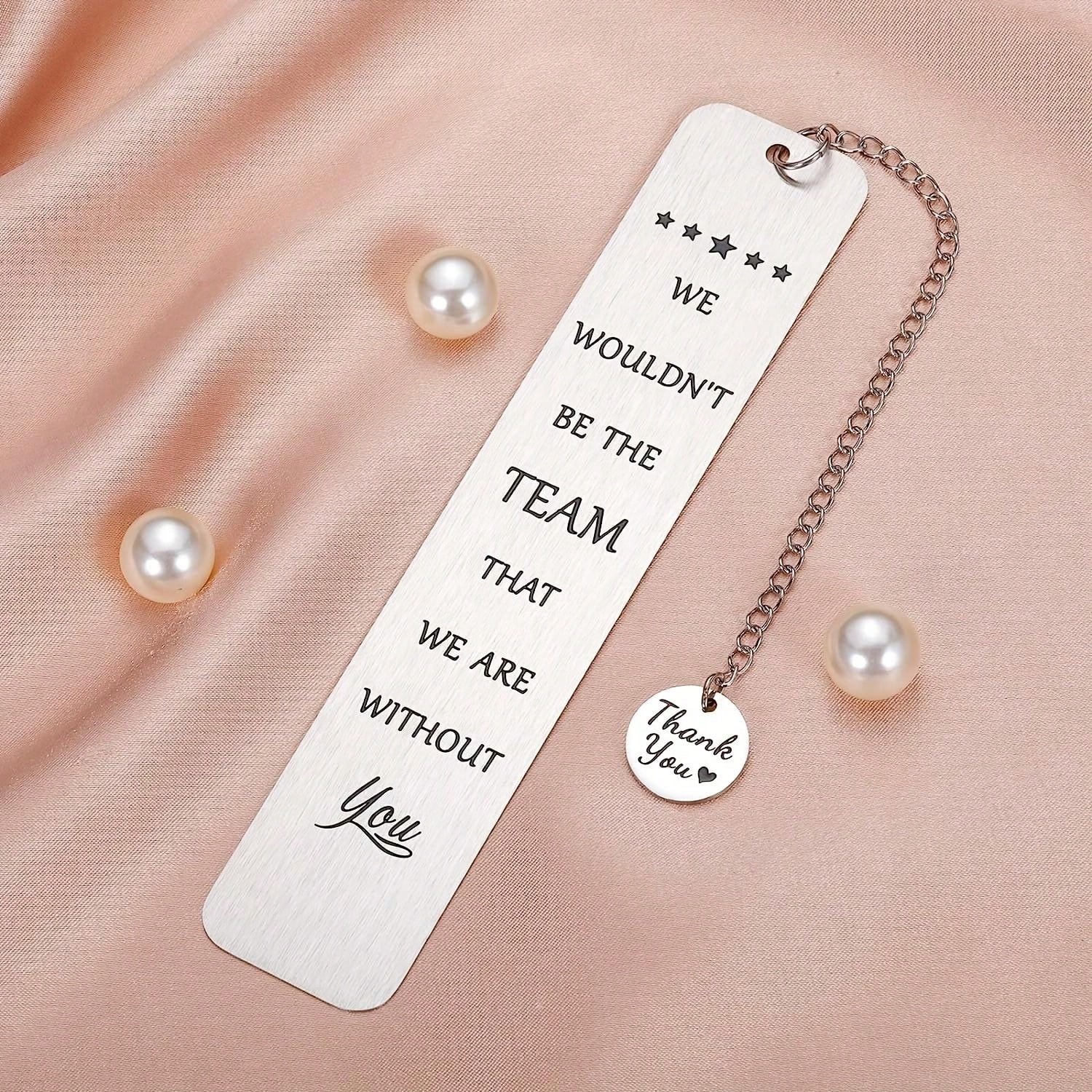 1pc Stainless Steel Lettering Slogan Bookmarks, Thank You Gifts For ...