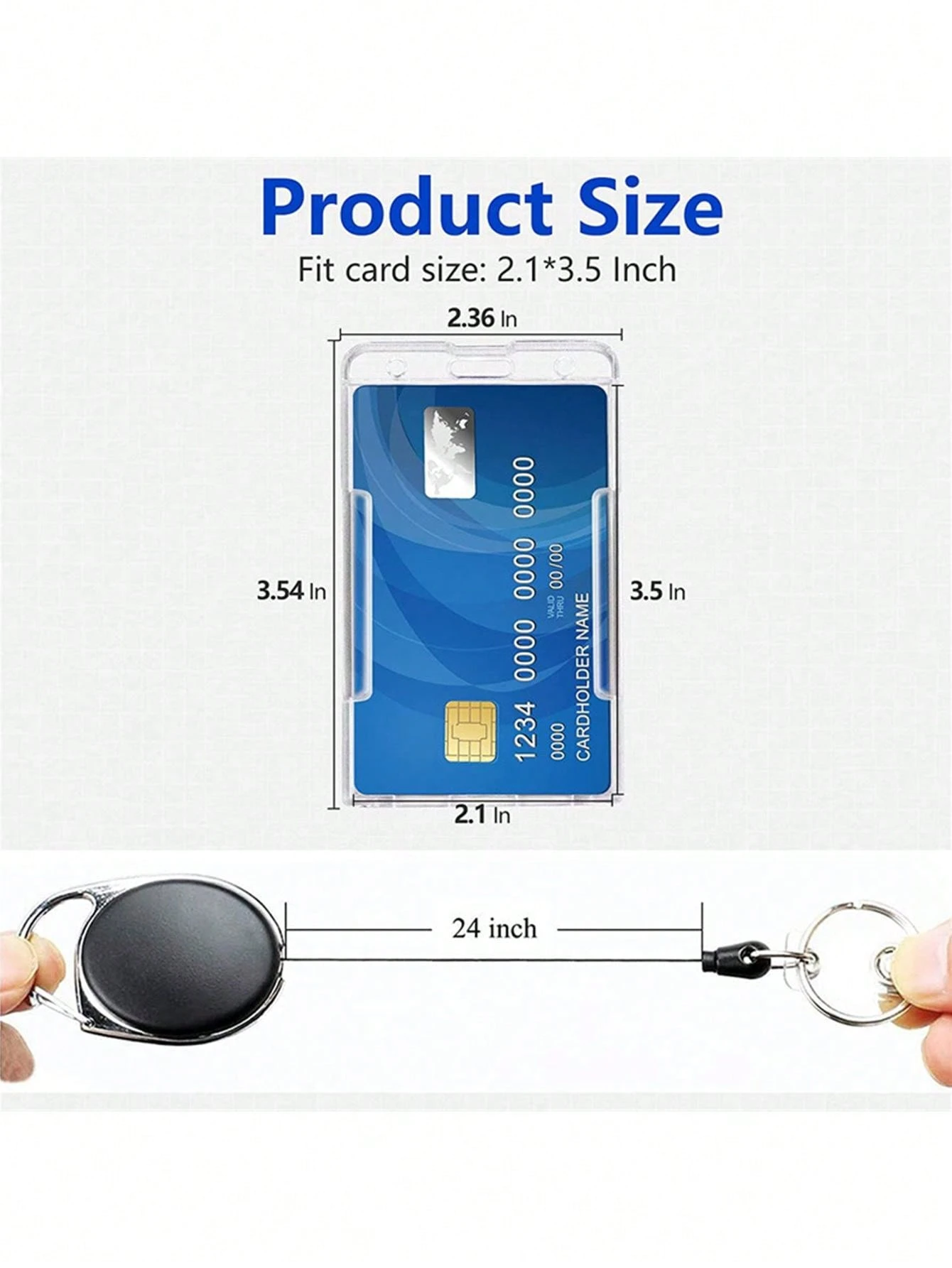 Retractable Keychain With Stainless Steel Oval Carabiner Clip, Hard ...