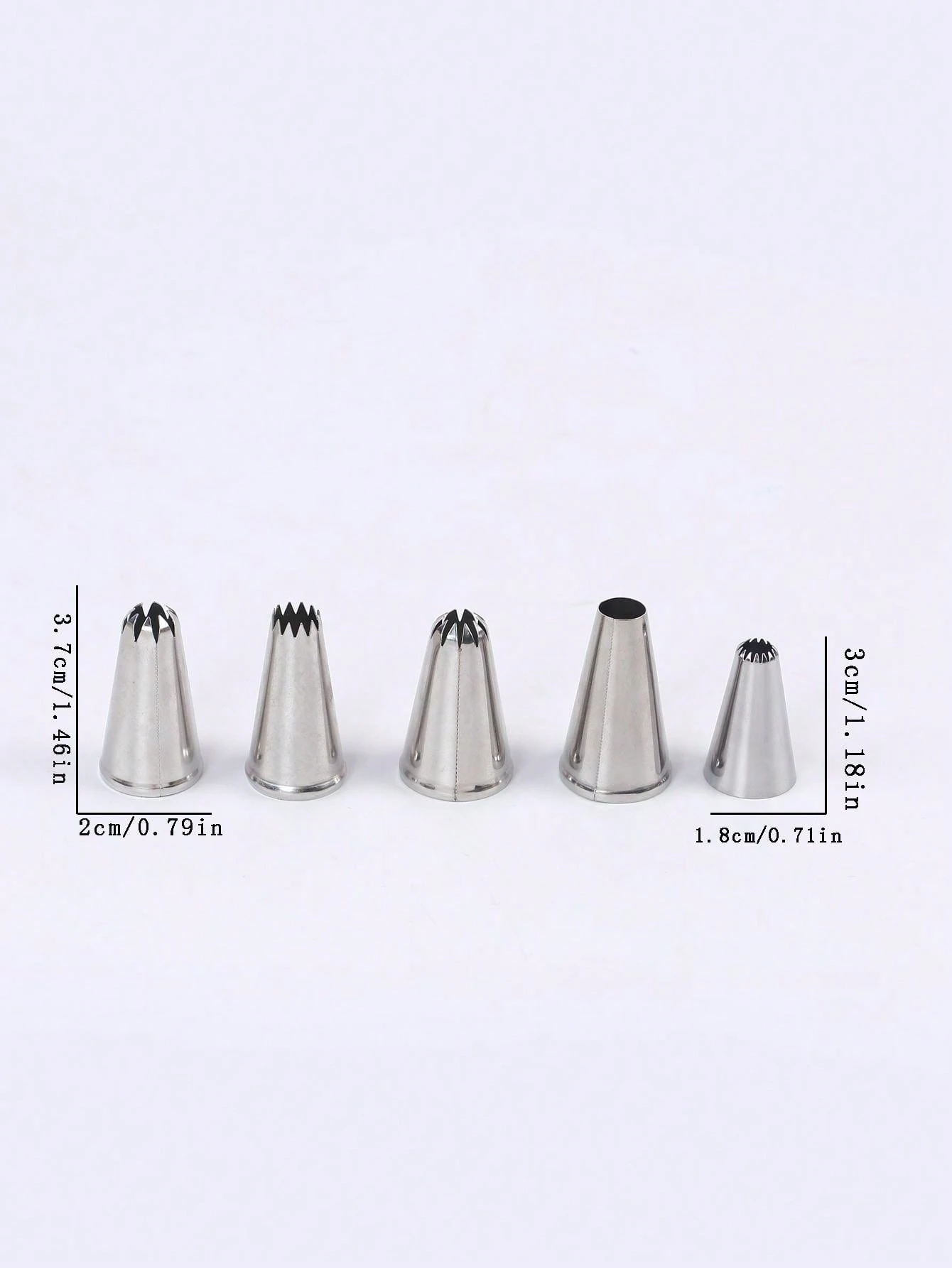 5 Pcs/Set Large Piping Tips Set,Stainless Steel Frosting Piping Kit ...
