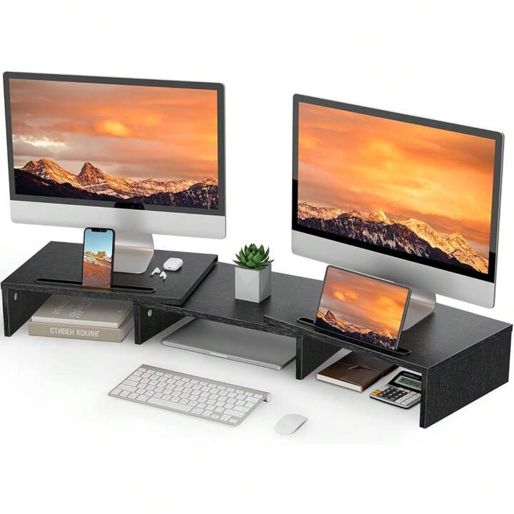 Dual Monitor Stand Riser With Adjustable Length Angle,, 48% OFF