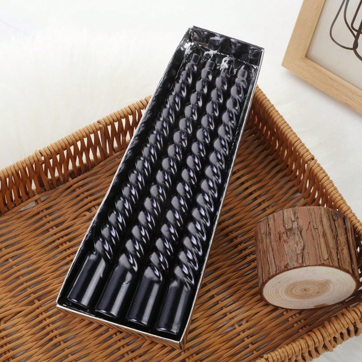 1 Box Of Black Spiral Candles | SHEIN USA