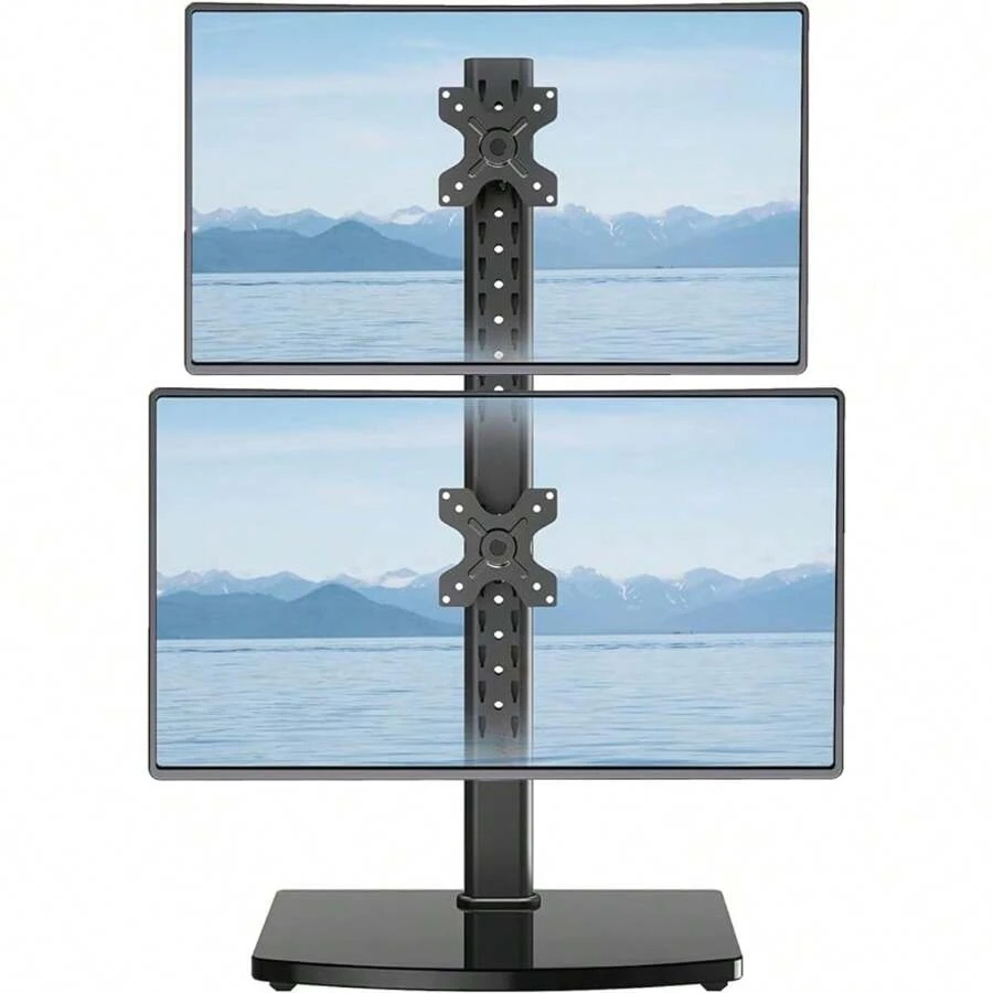 Vertical Dual Monitor Stand for 2 Computer Screen up to 32 Inch/33lbs ...