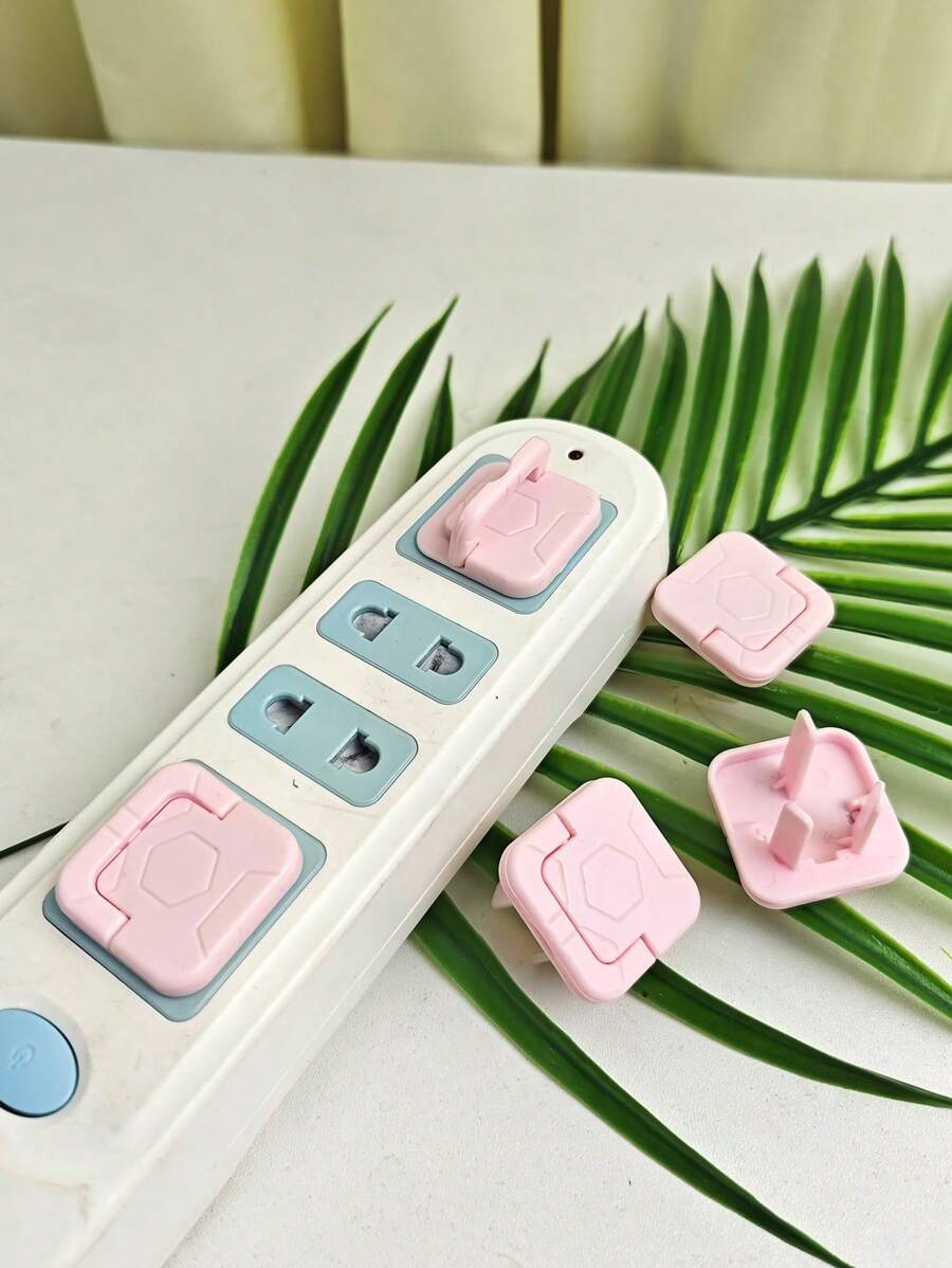 5pcs Pink Three-prong Electrical Safety Outlet Cover For Kid Baby ...