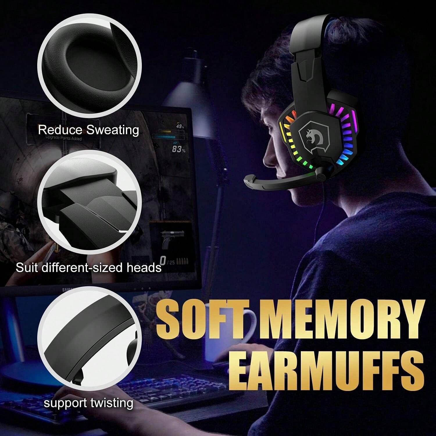 SHEIN-RGB Gaming Headest-Black | SHEIN UK