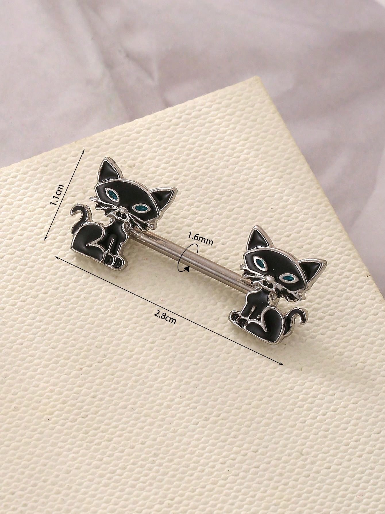 1 Pack Simple Edible 316L Stainless Steel Animal Cat Piercing Nipple ...