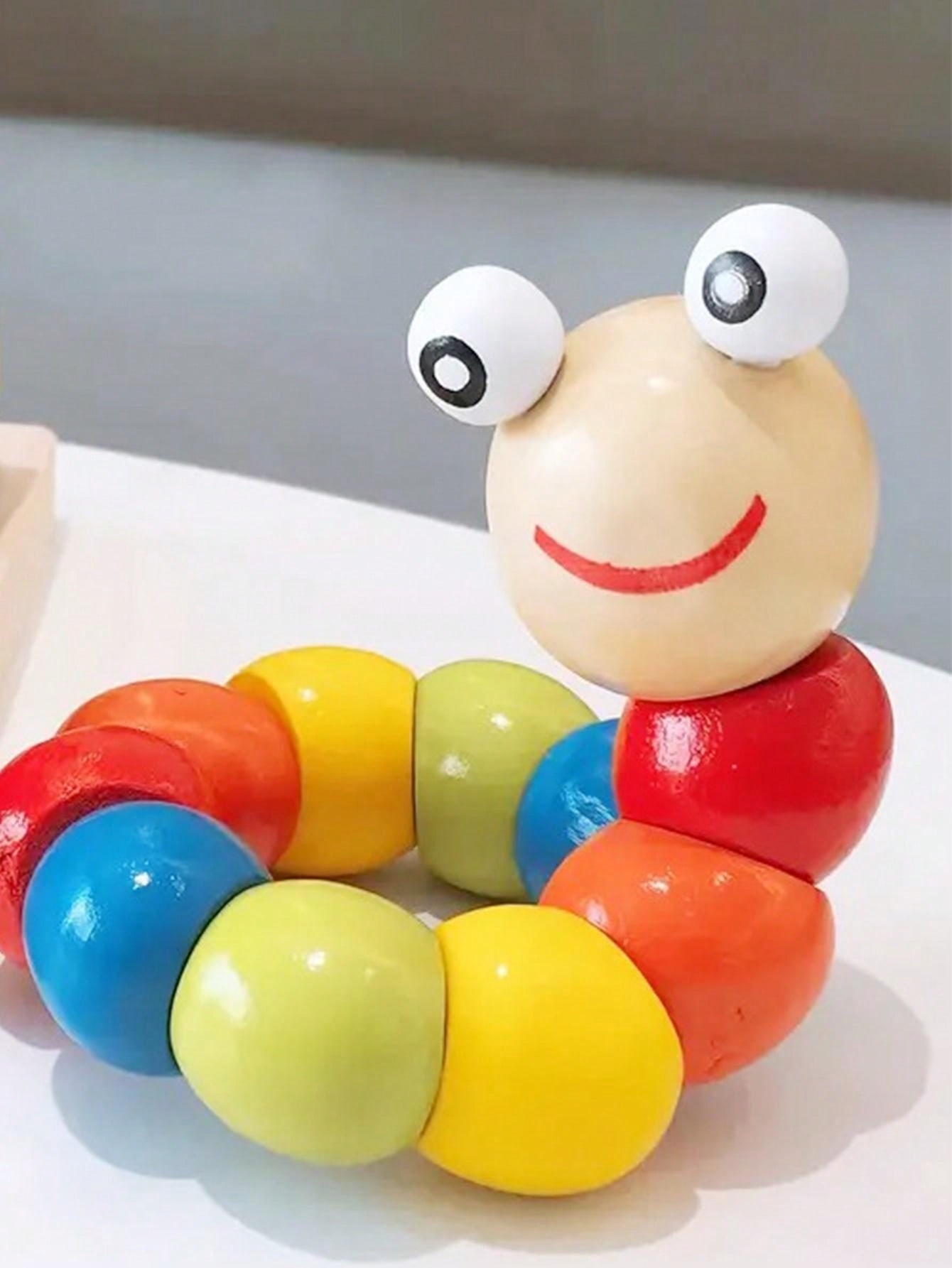 4-in-1 Wooden Toy Set (twisted Worm Clock, Eight-tone Piano, Rainbow ...