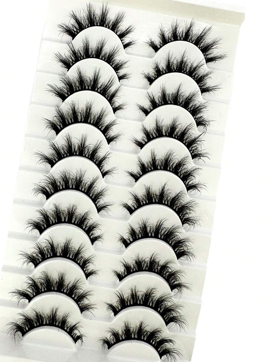 NEW 10pairs of 5D fluffy false eyelashes natural false eyelashes short ...