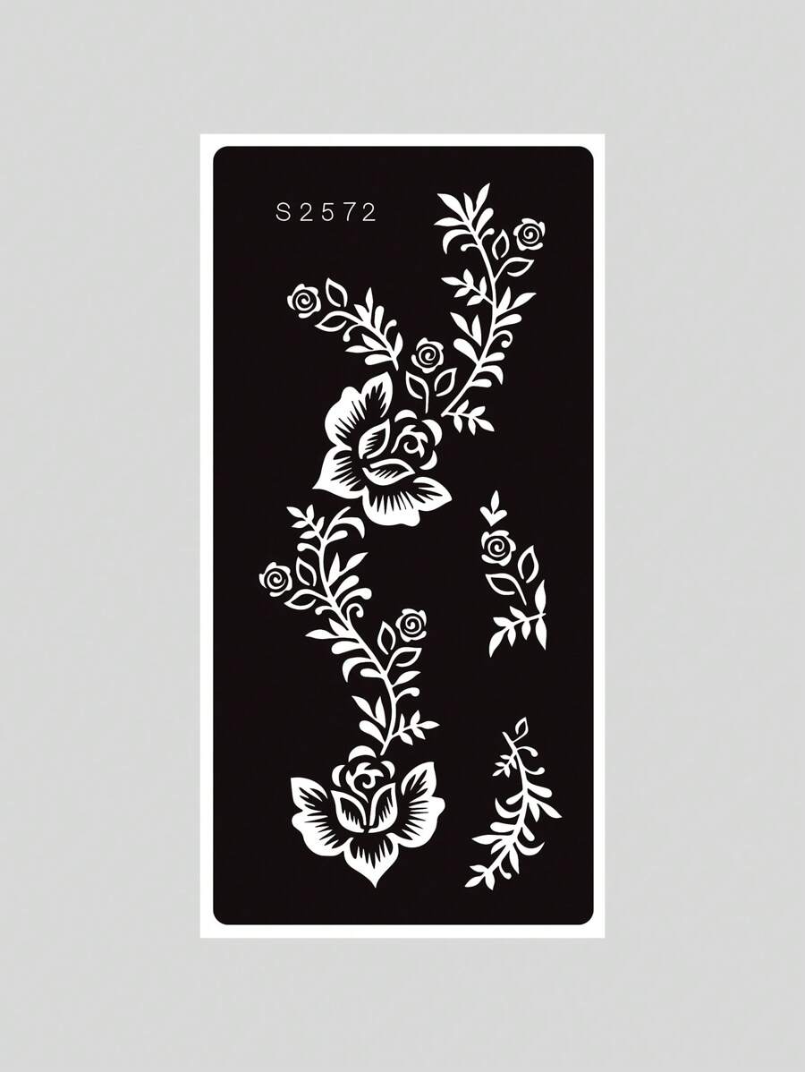 2 sheet Flower Tattoo Templates, Tattoo Stencils,Hand Temporary Tattoo ...