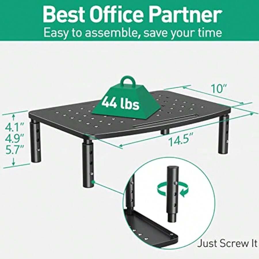 2 Pack Monitor Stands Risers, 3 Height Adjustable Monitor Riser for ...