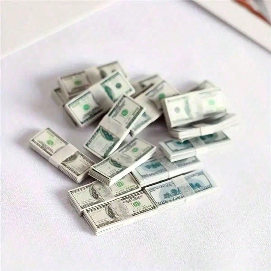 600pcs 15 Sheets/Bundle Mini Doll Money Mini Dollar Bill Model Toys ...