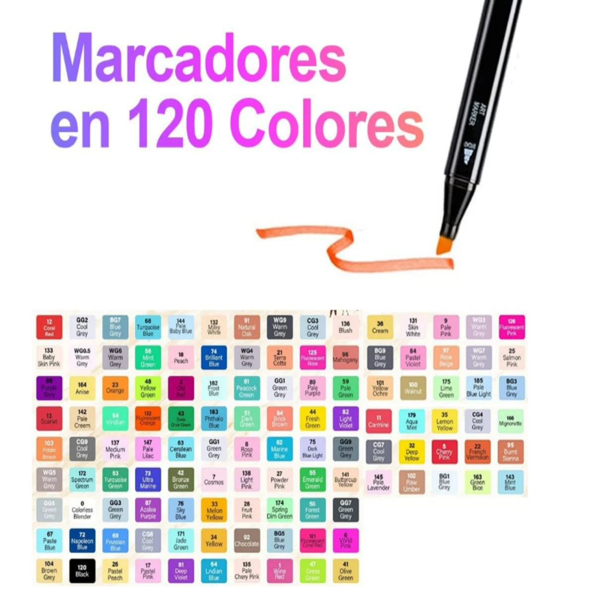 120 Touch Markers, Double Tip Brushes, 120 Colors Brush With Black Bag ...