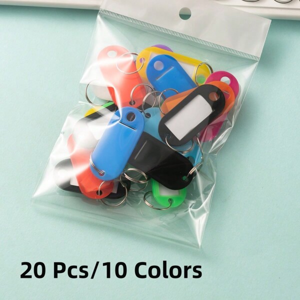 20pcs/set 10 Colors Writable Key Tags Keychain Sorting Luggage Tag ...