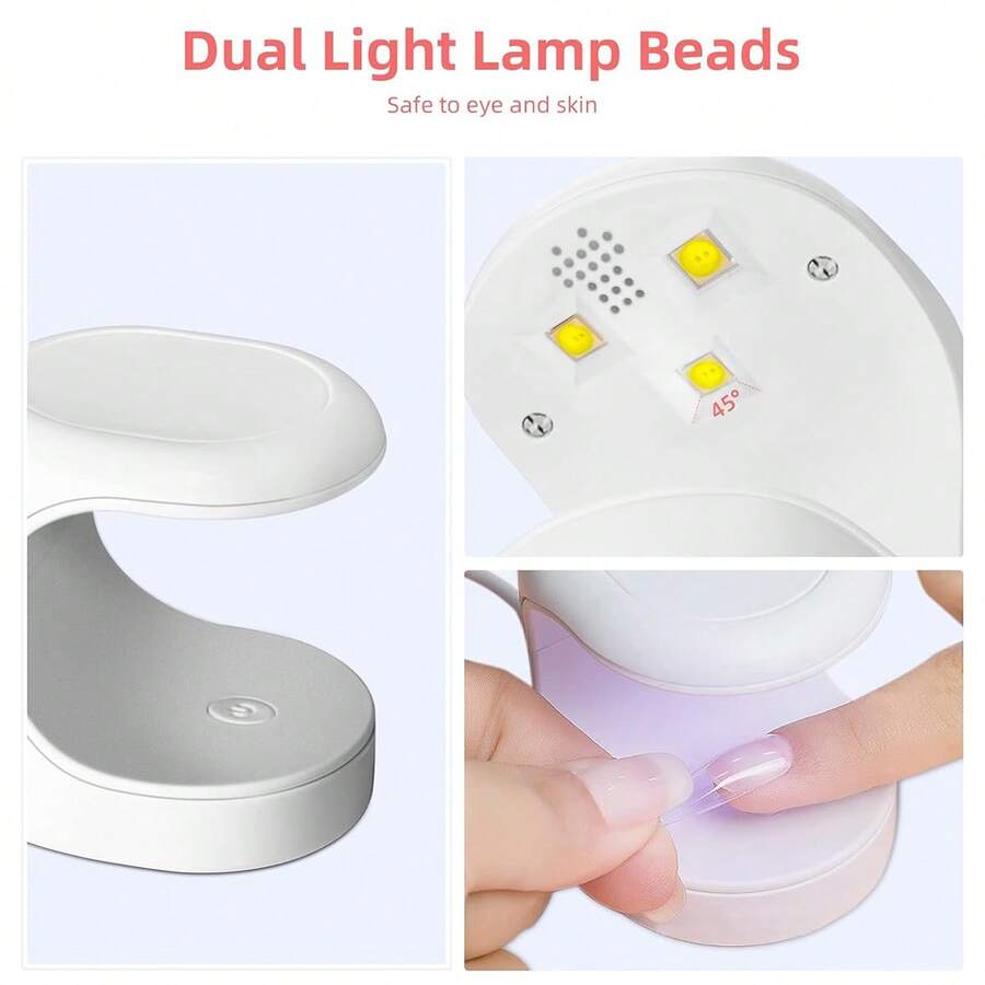 Mini Nail Gel Curing Uv Lamp, Led Light Therapy & Shell-shape Design ...