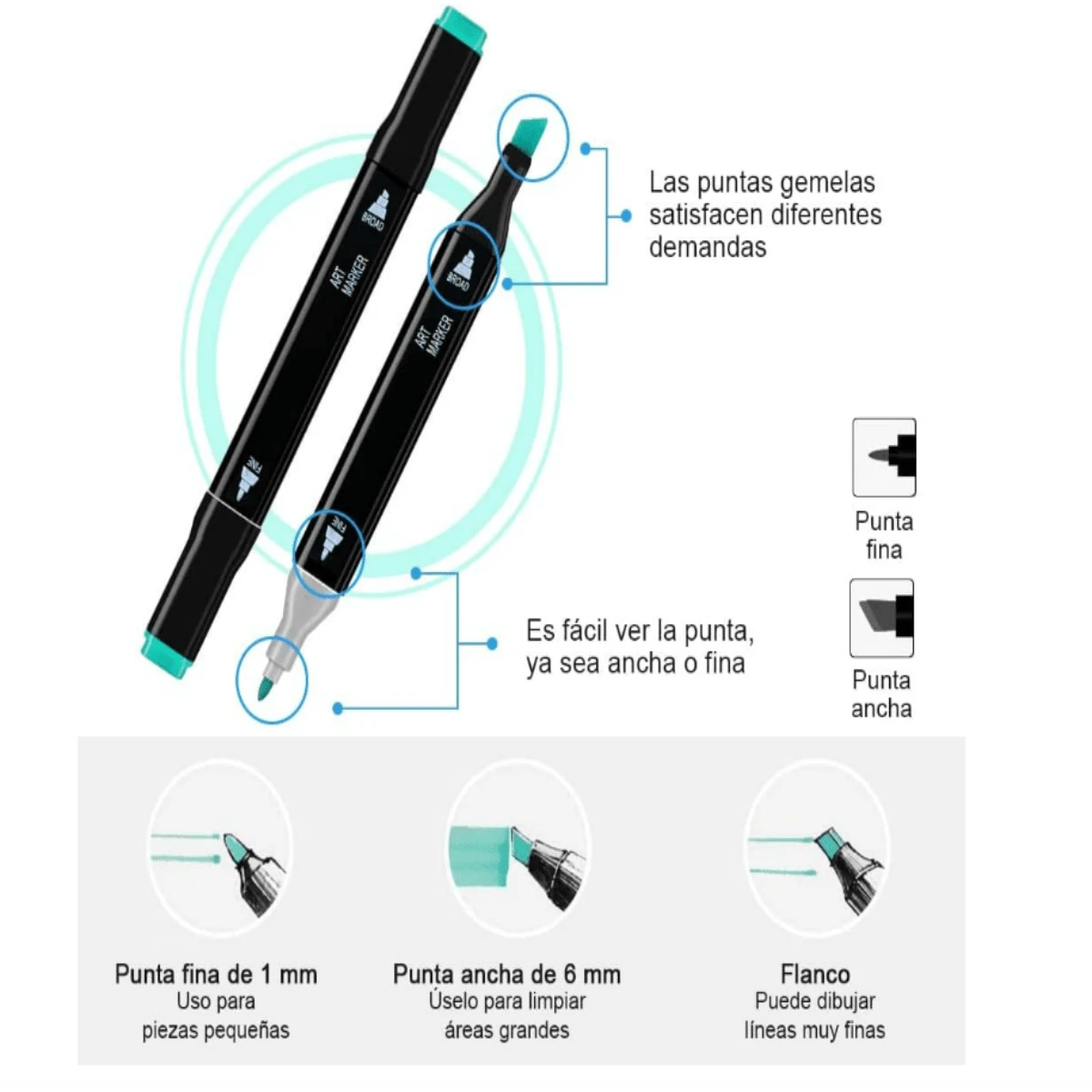 120 Touch Markers, Double Tip Brushes, 120 Colors Brush With Black Bag ...