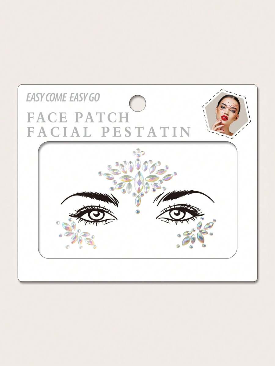 1sheet Water-drop Shaped Rhinestone Eye Tattoo Sticker Black Friday | SHEIN