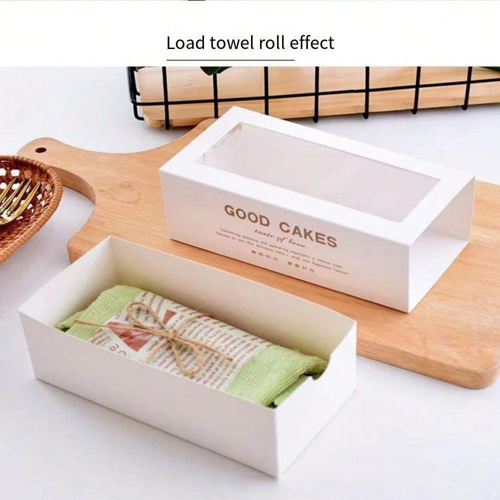 Swiss Roll Packaging Box For Towel Roll And Cake Roll With Transparent ...