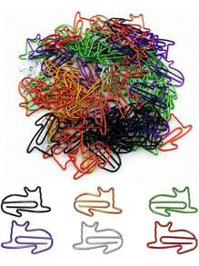 10/30/80 Pcs Cat Paper Clips Bookmark, Novelty Assorted Colors Fun ...