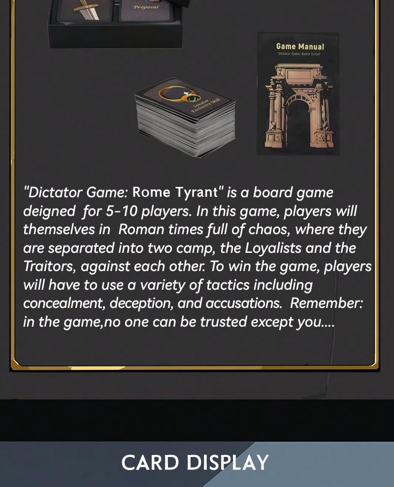 Dictator Game: Rome Tyrant, Strategy Board Game, 5 to 10 Players, 15 ...
