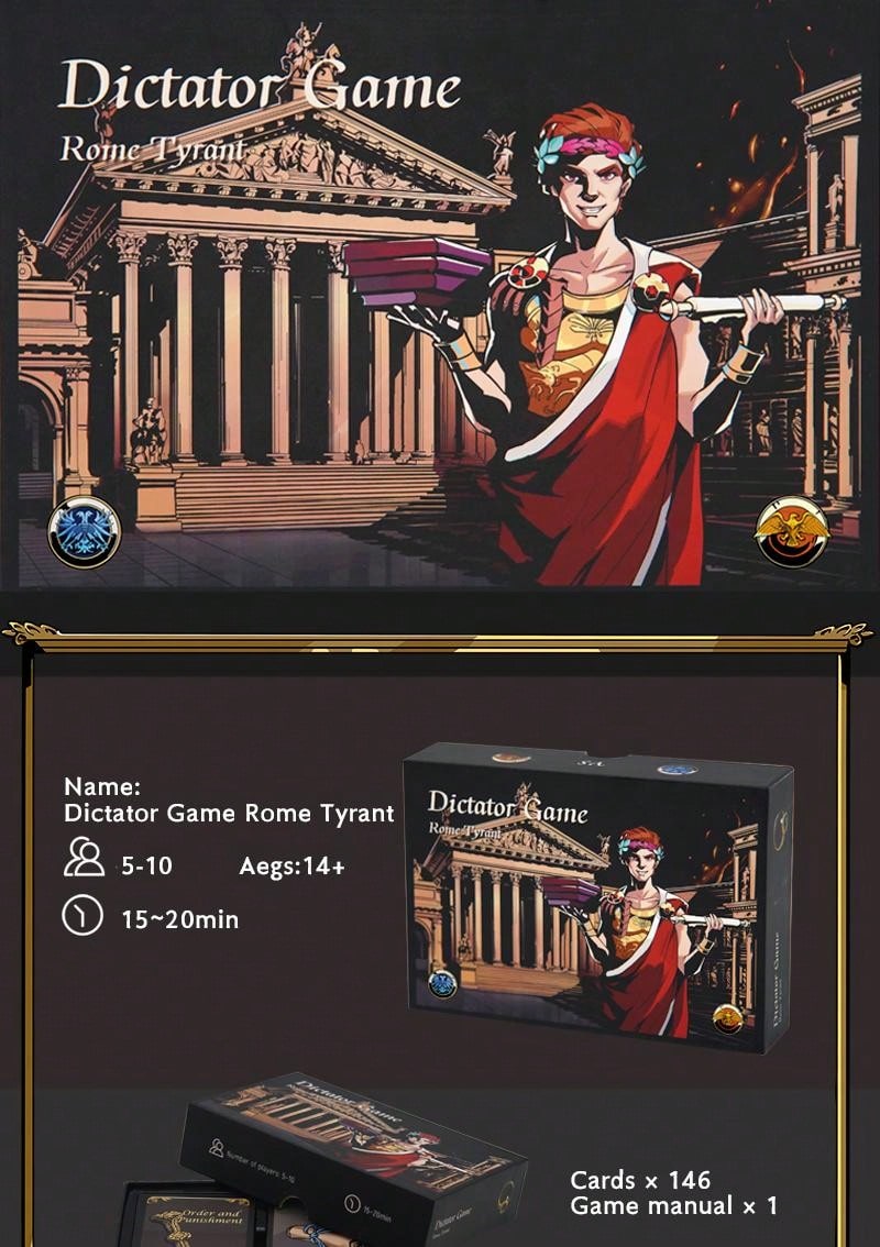 Dictator Game: Rome Tyrant, Strategy Board Game, 5 to 10 Players, 15 ...