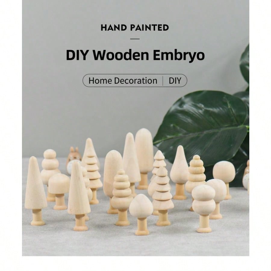 10pcs Wooden Crafts For Painting Christmas Tree Mushroom Hanging ...