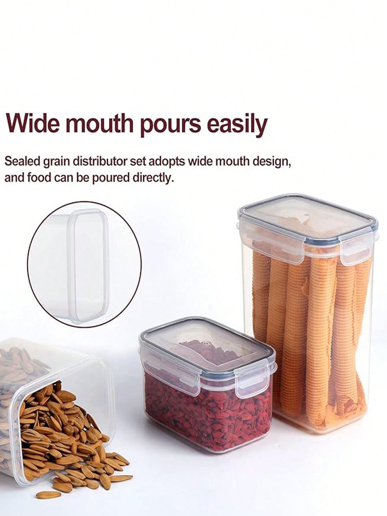 3/6/7/10/12/15/24pc Airtight Food Storage Containers, Plastic Airtight ...