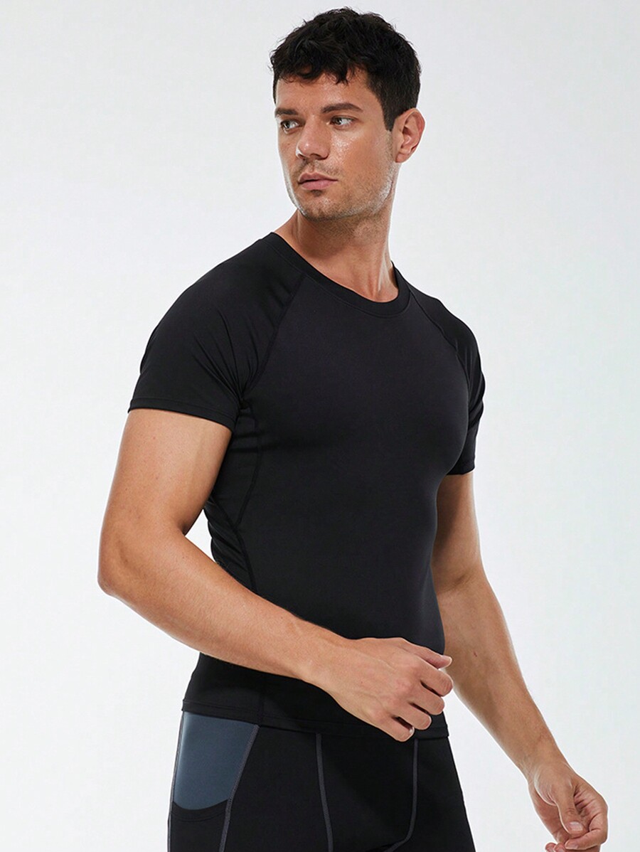 Sports Compression Short Sleeve Men's T-Shirt Gym Clothes Men Basic T ...