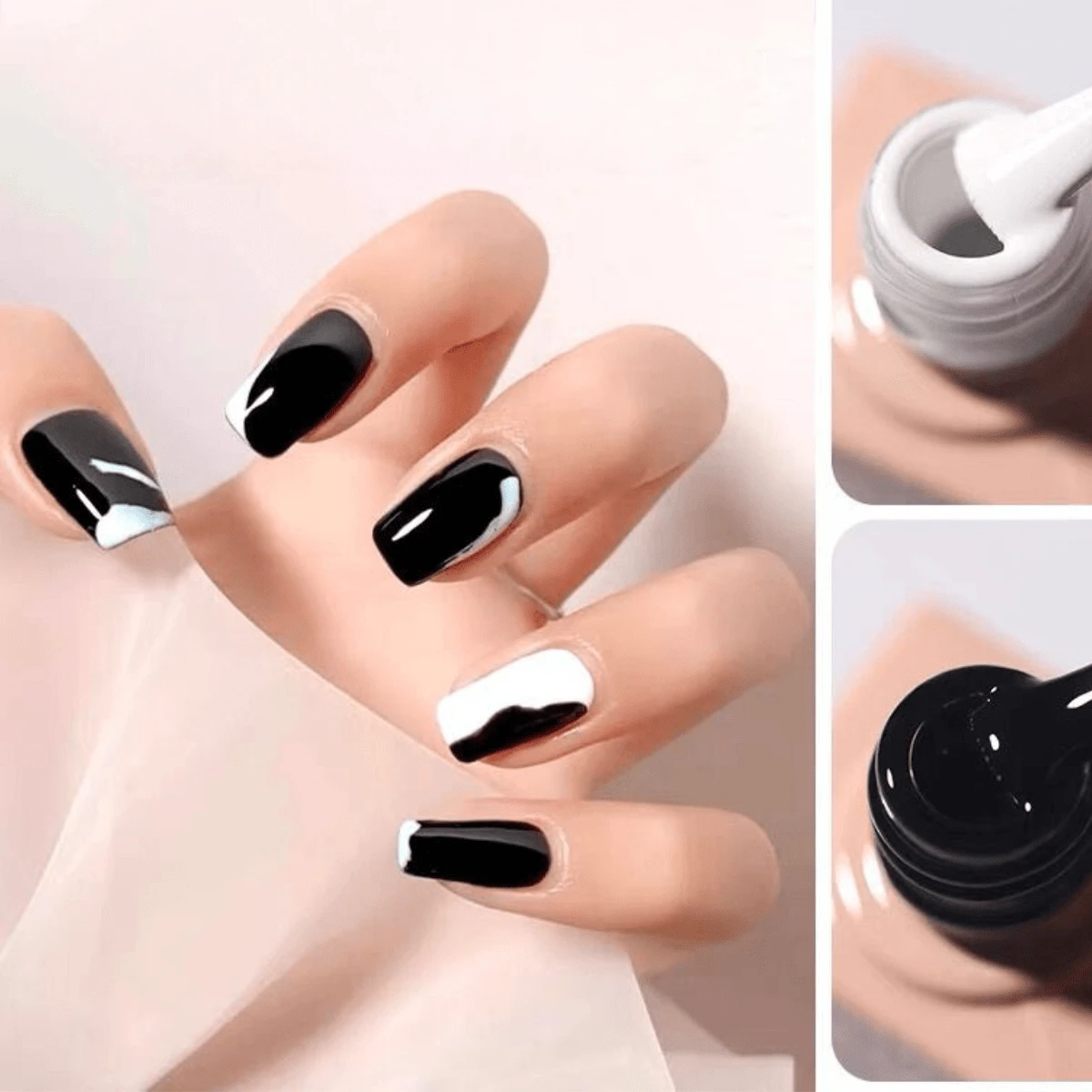 Range Of 12 Pieces Of Semi-Permanent Gel Polish Only Black And White ...