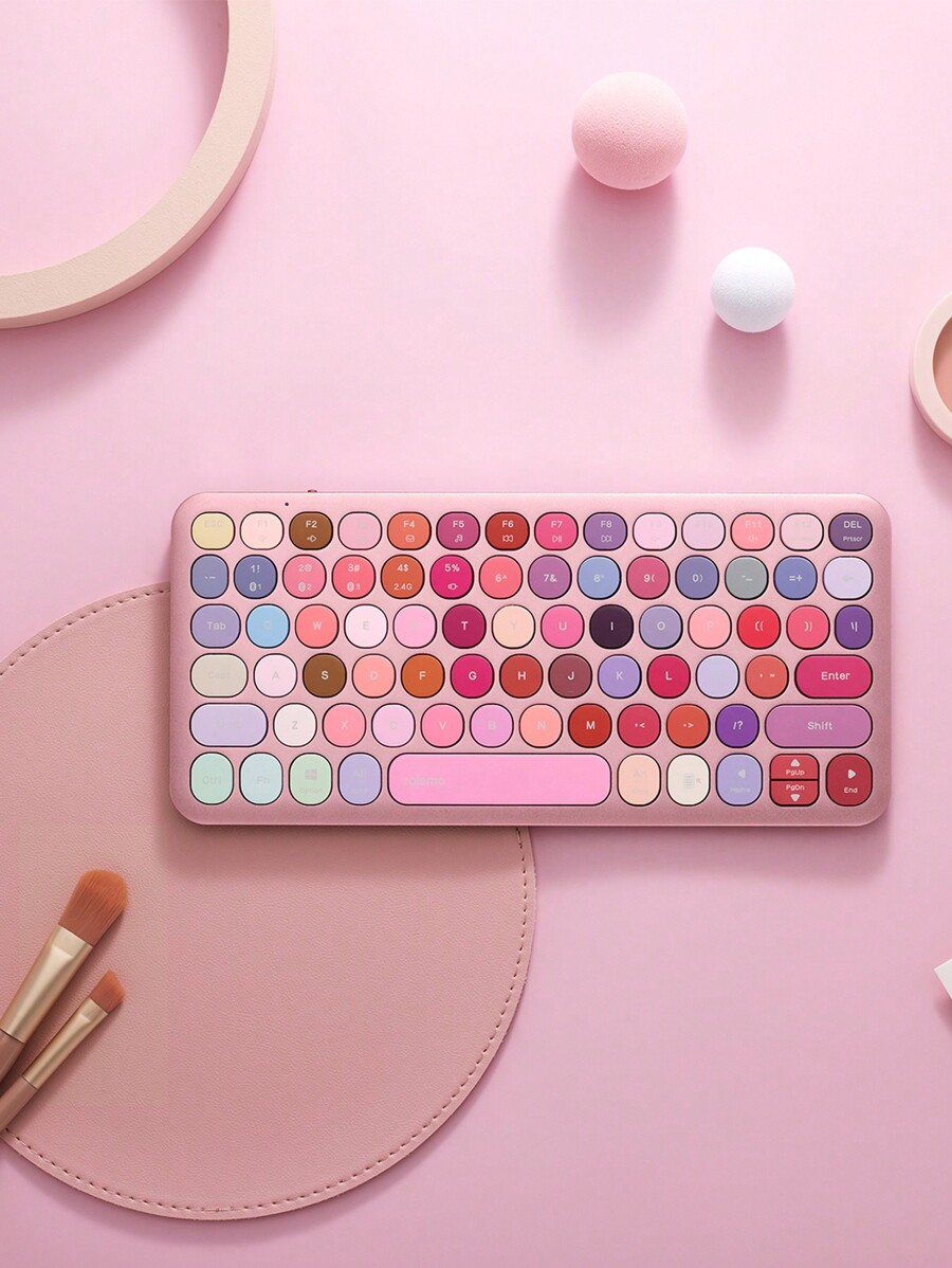 Rapoo Ralemo Pre2 Pink Mini Makeup Palette Qute Multi-mode 2.4G BT ...