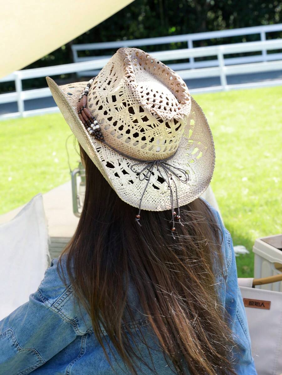 Straw Cowboy Hat For Women And Men With Shape-It Brim, Western Cowboy ...
