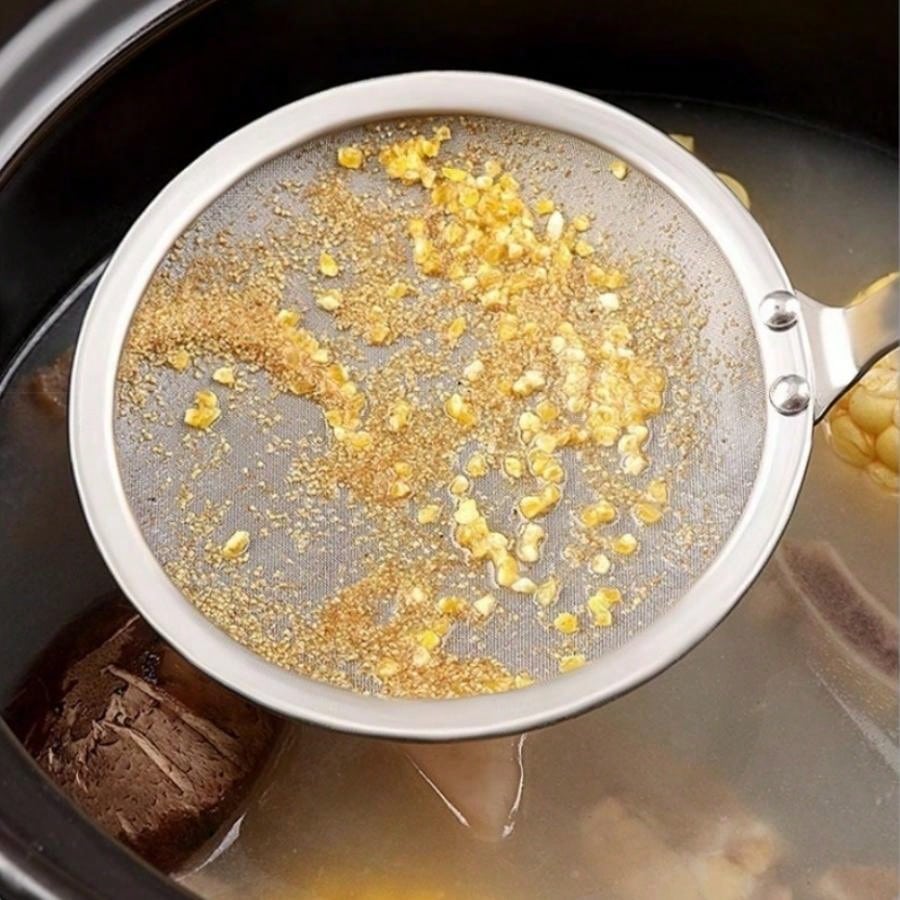 Sus304 Stainless Steel Strainer Skimmer Ladle, Fine Mesh Stainless ...