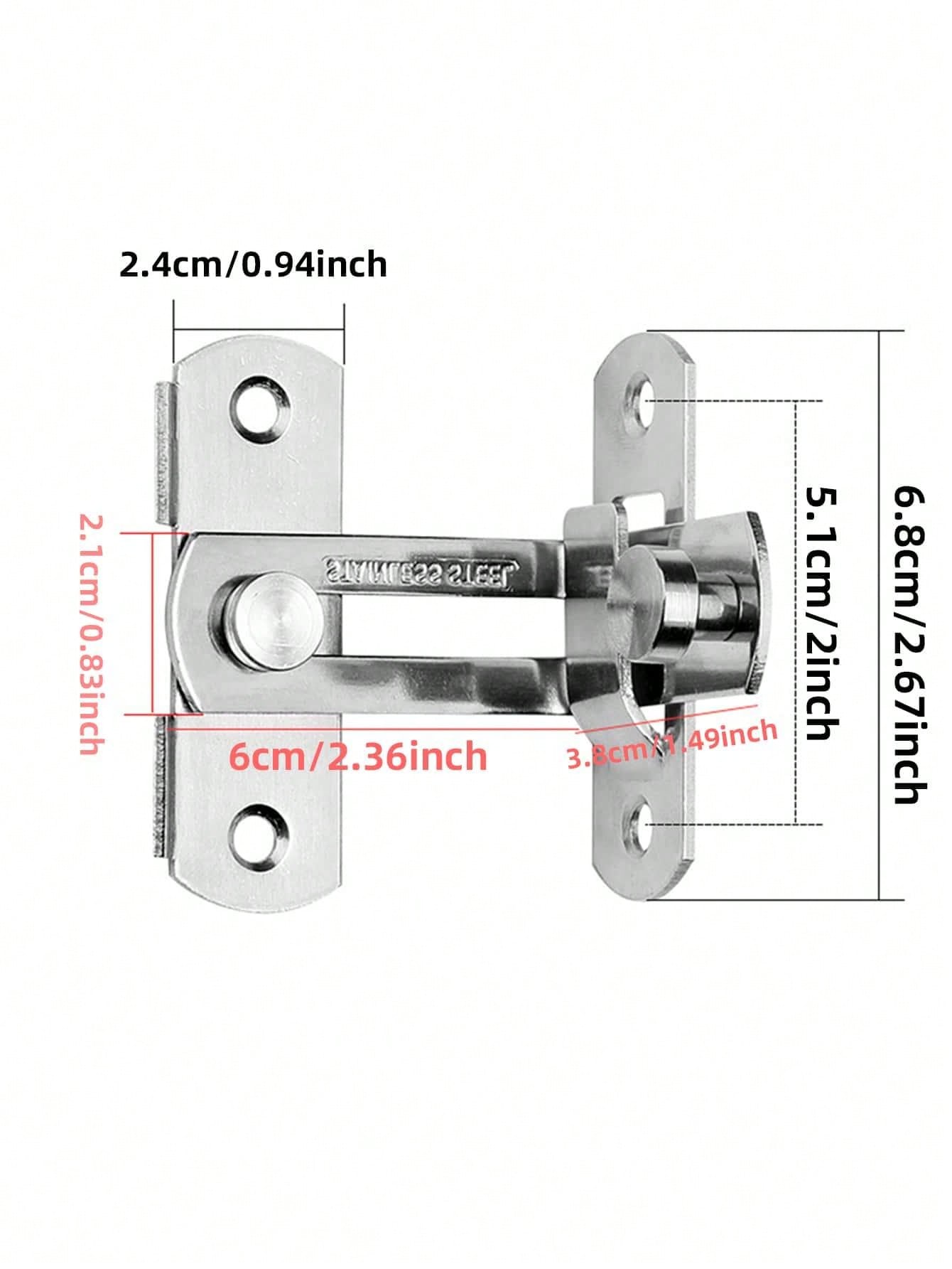 1pc Barn Door Latch Lock, 90 Degree Stainless Steel Door Bolt, Sliding ...