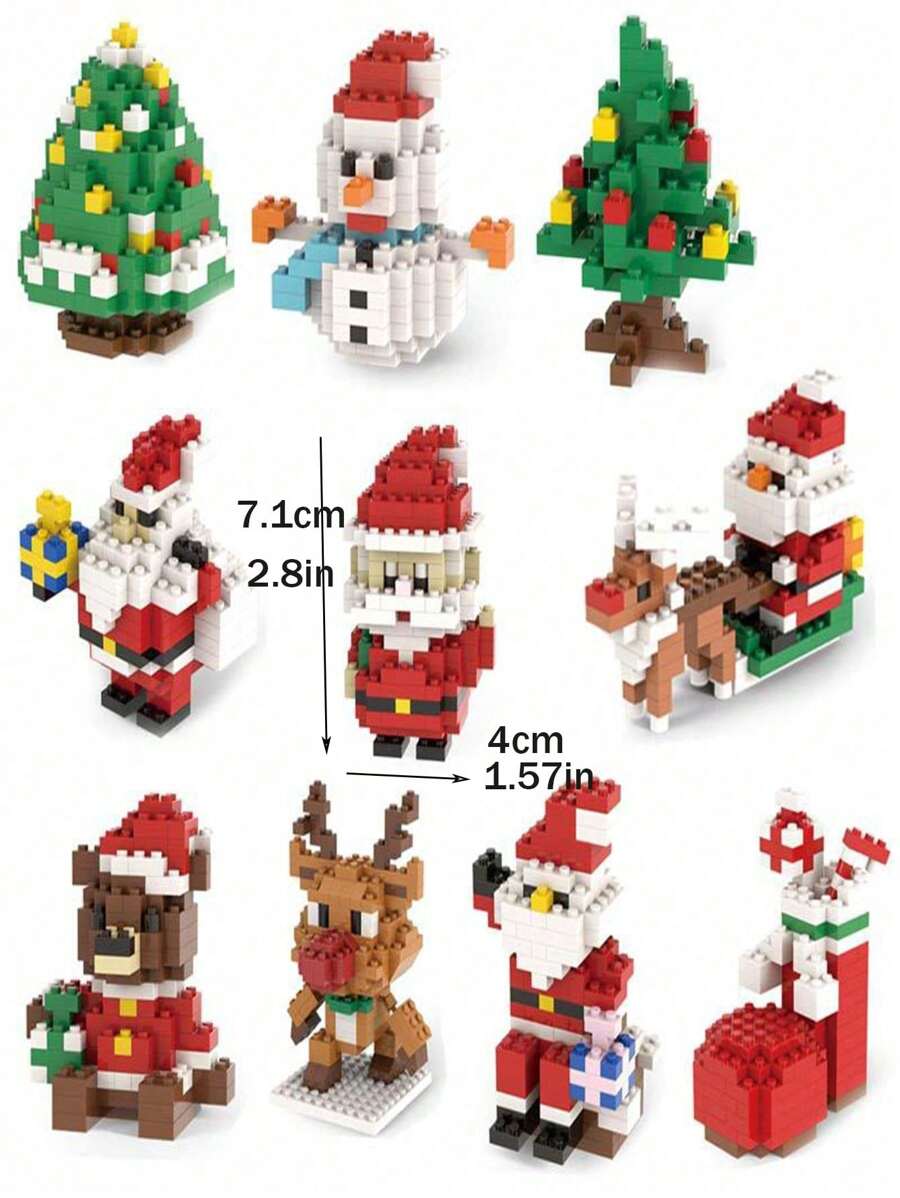 Mini Blocks Christmas Santa Claus Model Micro Bricks Building Block Toy ...