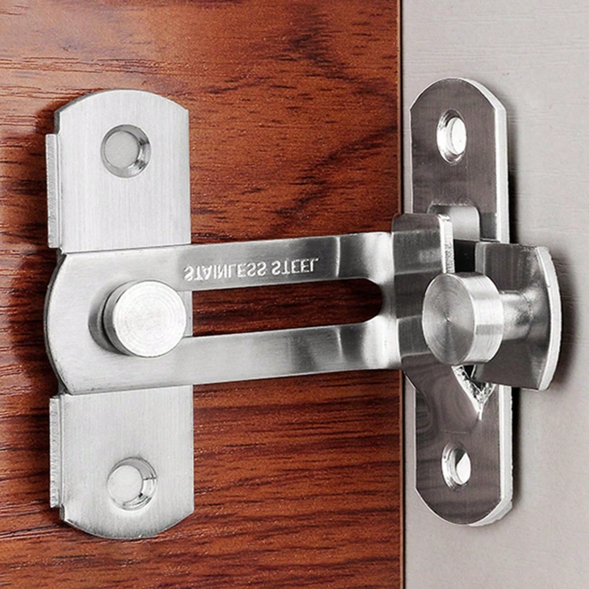 1pc Stainless Steel Barn Door Latch, 90 Degree Sliding Door Bolt Lock ...