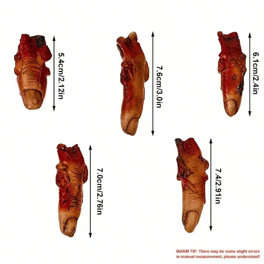 5pcs Realistic Bloody Fake Fingers And Severed Finger Prank Toy Props ...