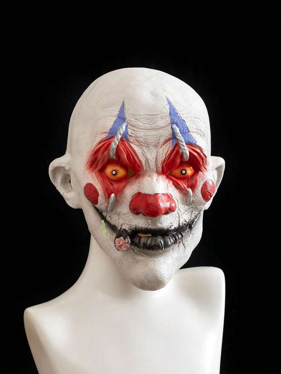 1pc Red-nosed clown mask Funny latex head costume for the Halloween ...