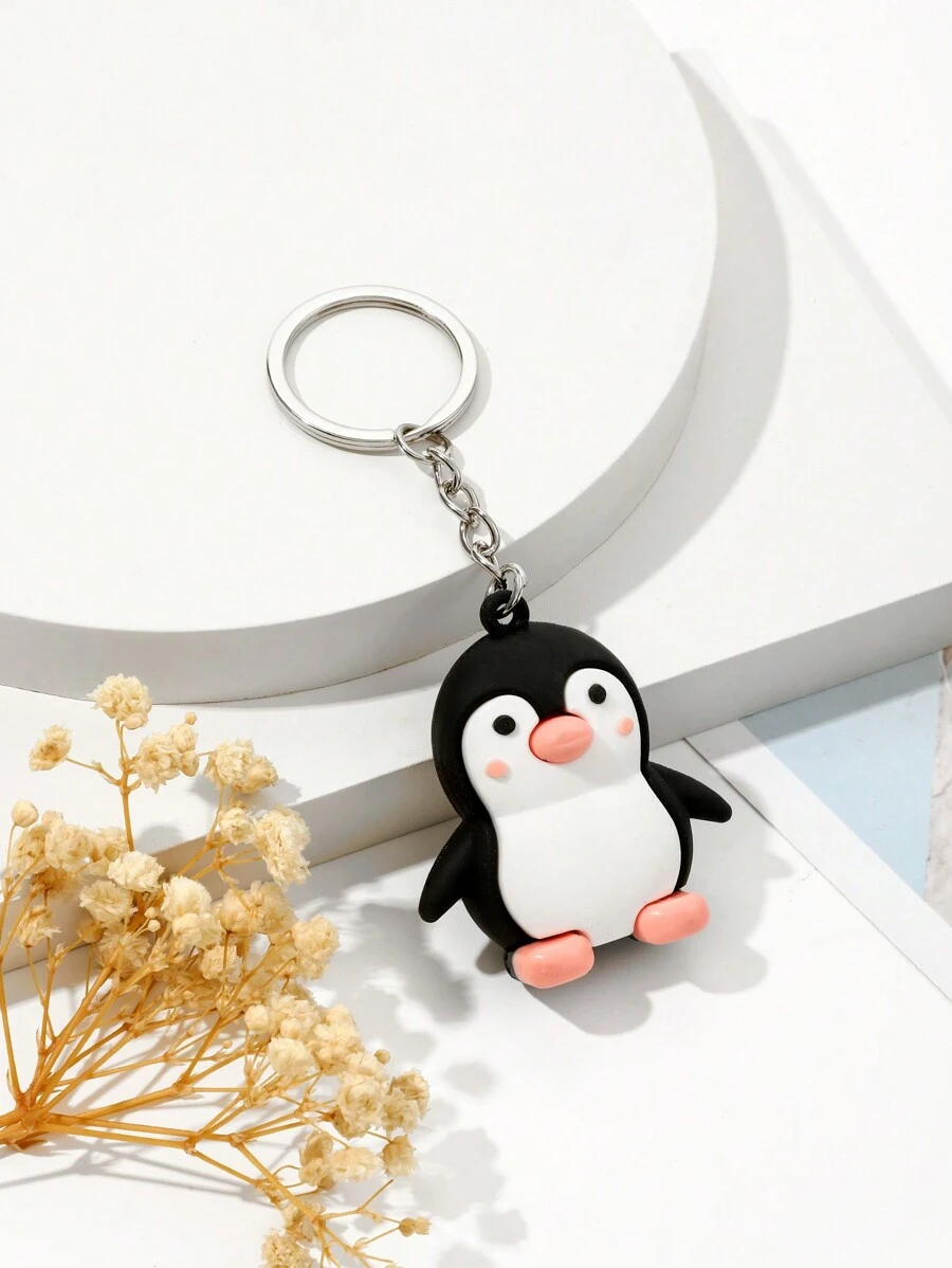 Cute Cartoon Penguin Shaped Keychain Pendant For Business Men Car ...