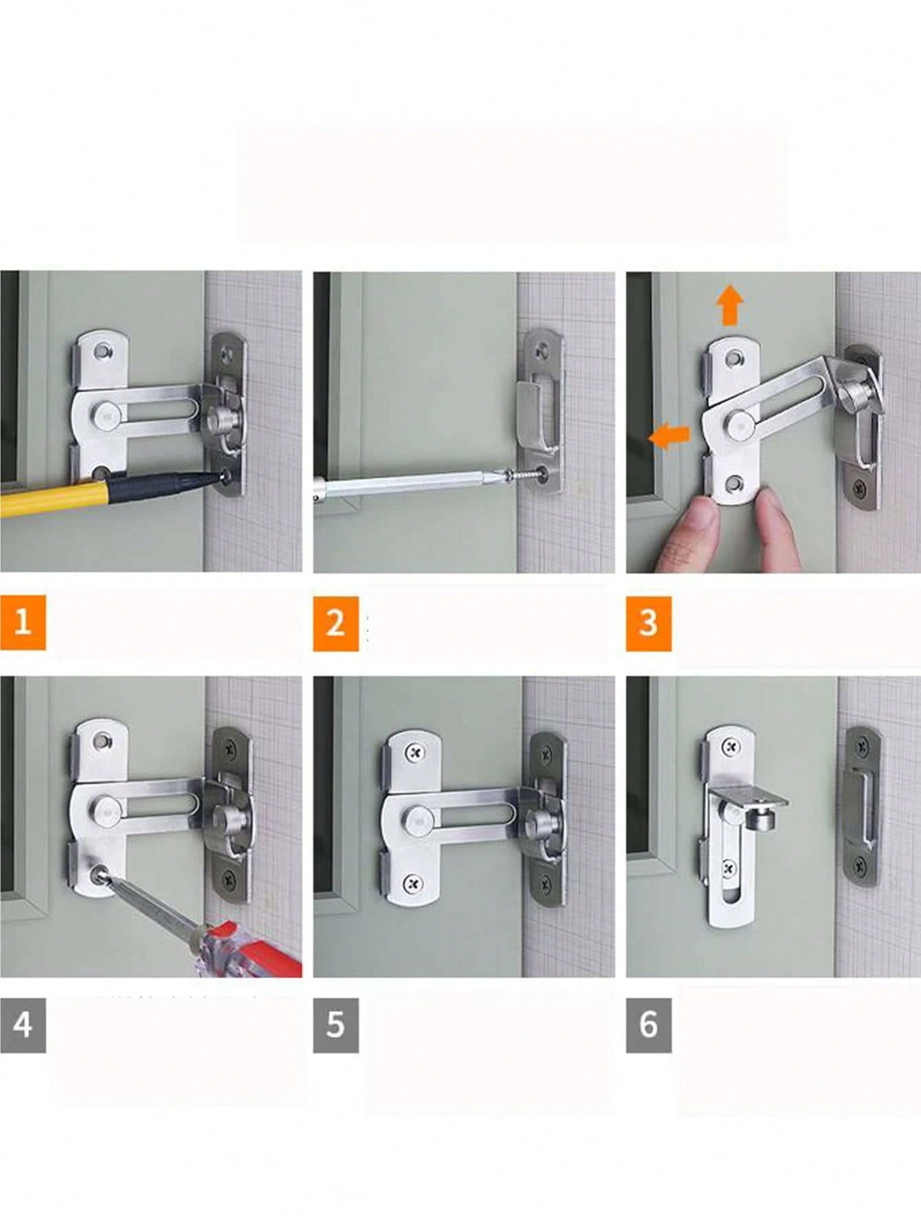 1pc Stainless Steel Barn Door Latch, 90 Degree Sliding Door Bolt Lock ...