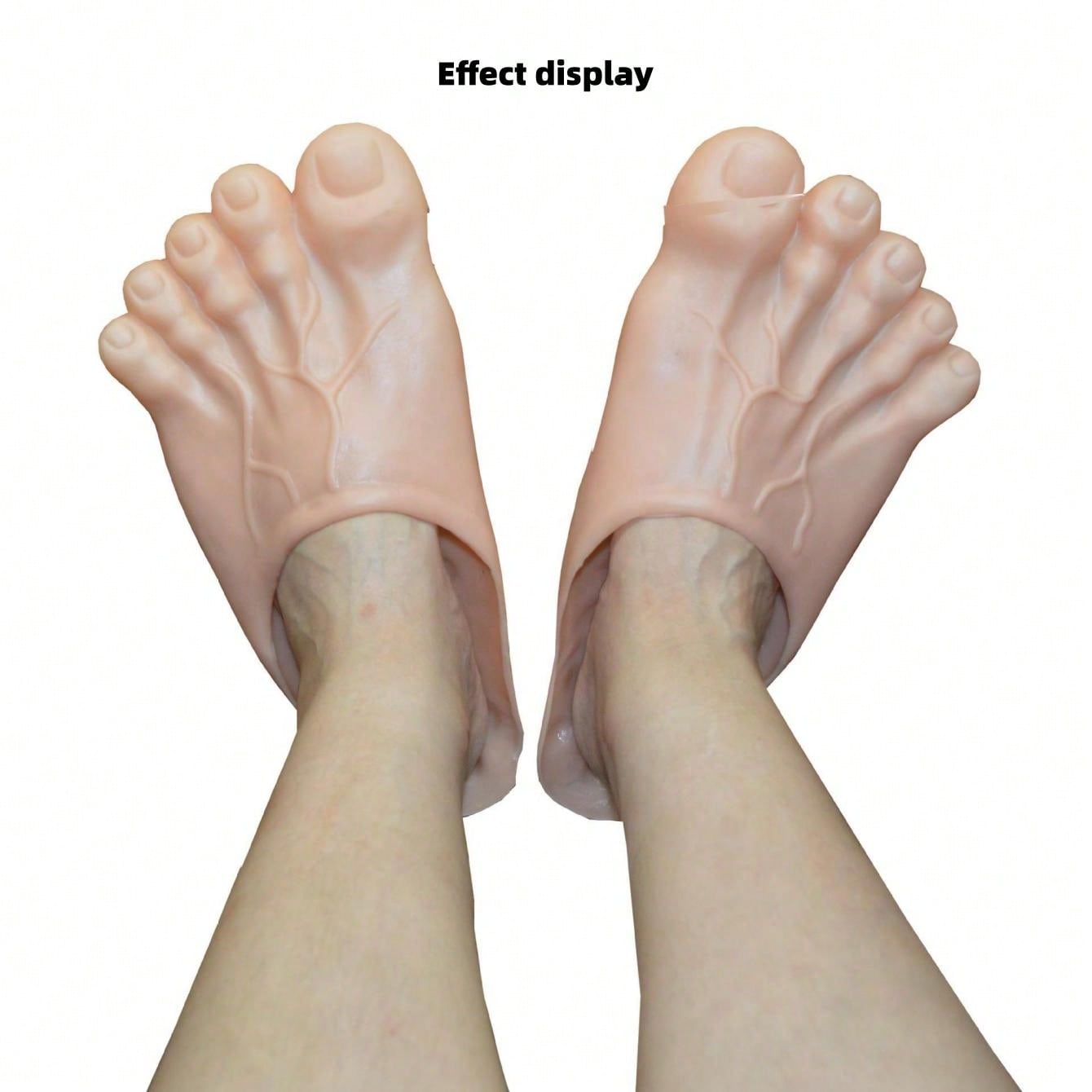 Funny Toe Sandals In Skin-color & Green, Prank Bigfoot Shoes, Barefoot ...