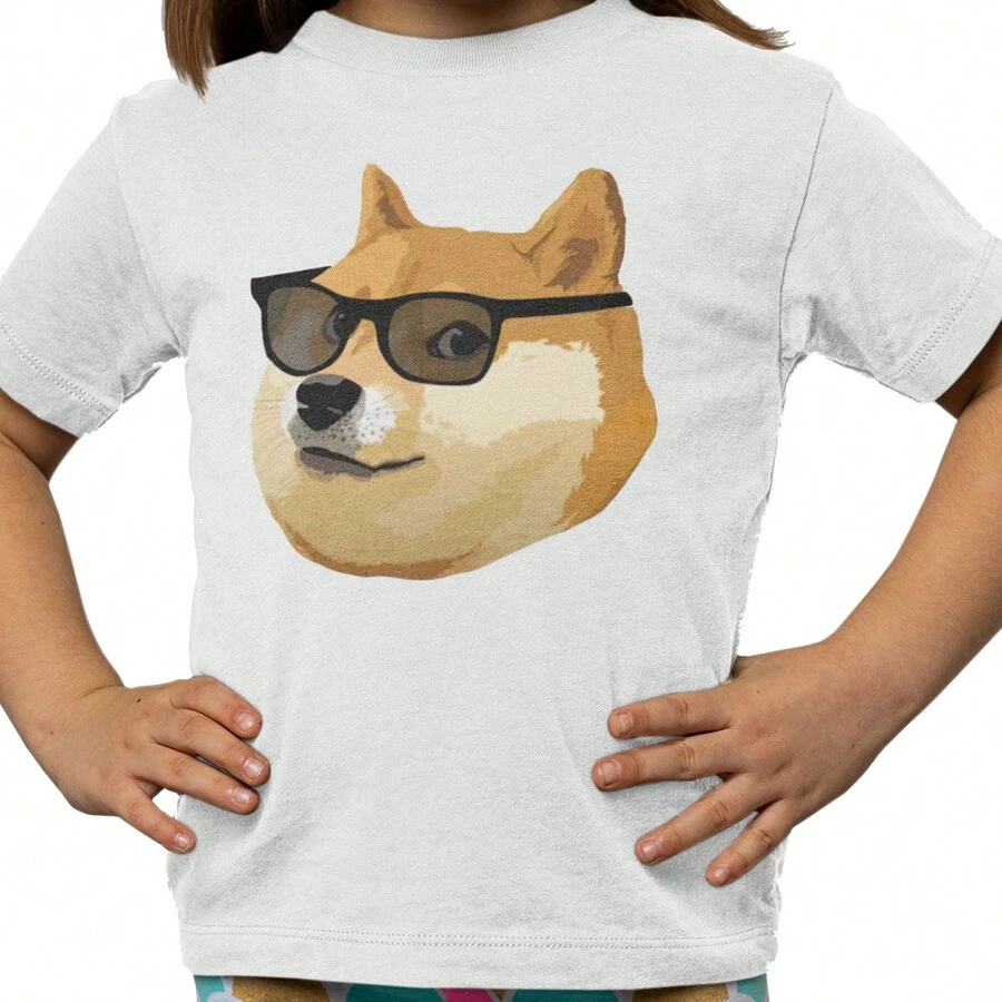 Cheems Glasses Dog Meme Boy And Girl T-Shirt | SHEIN Brasil