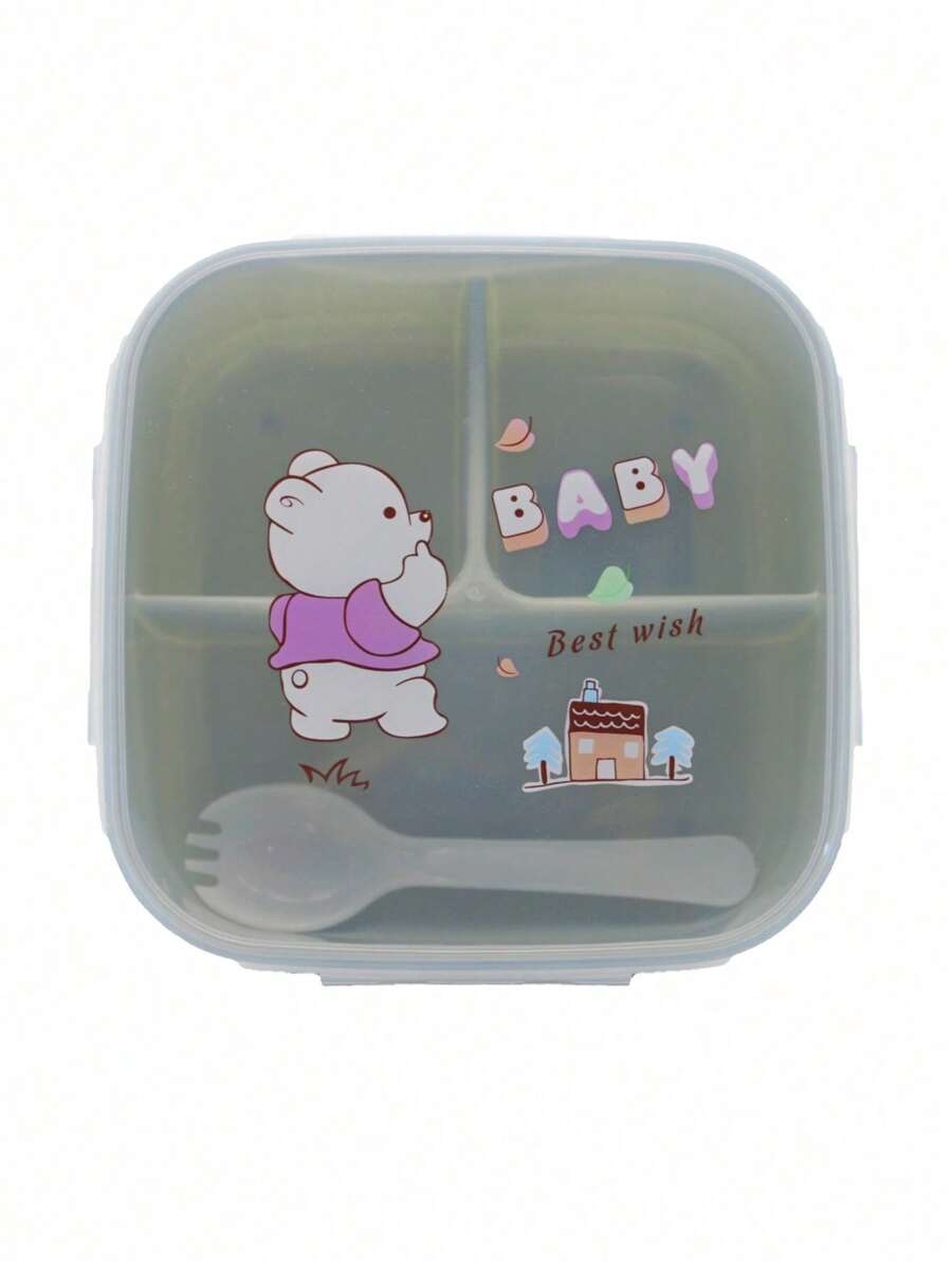 Square Container, 3-Division Plastic Topper, Food Storage Box, Tupper ...