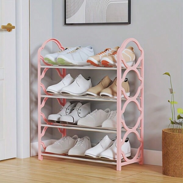 1 Stainless Steel Four-Tier Simple Shoe Rack, Perfect for Households ...