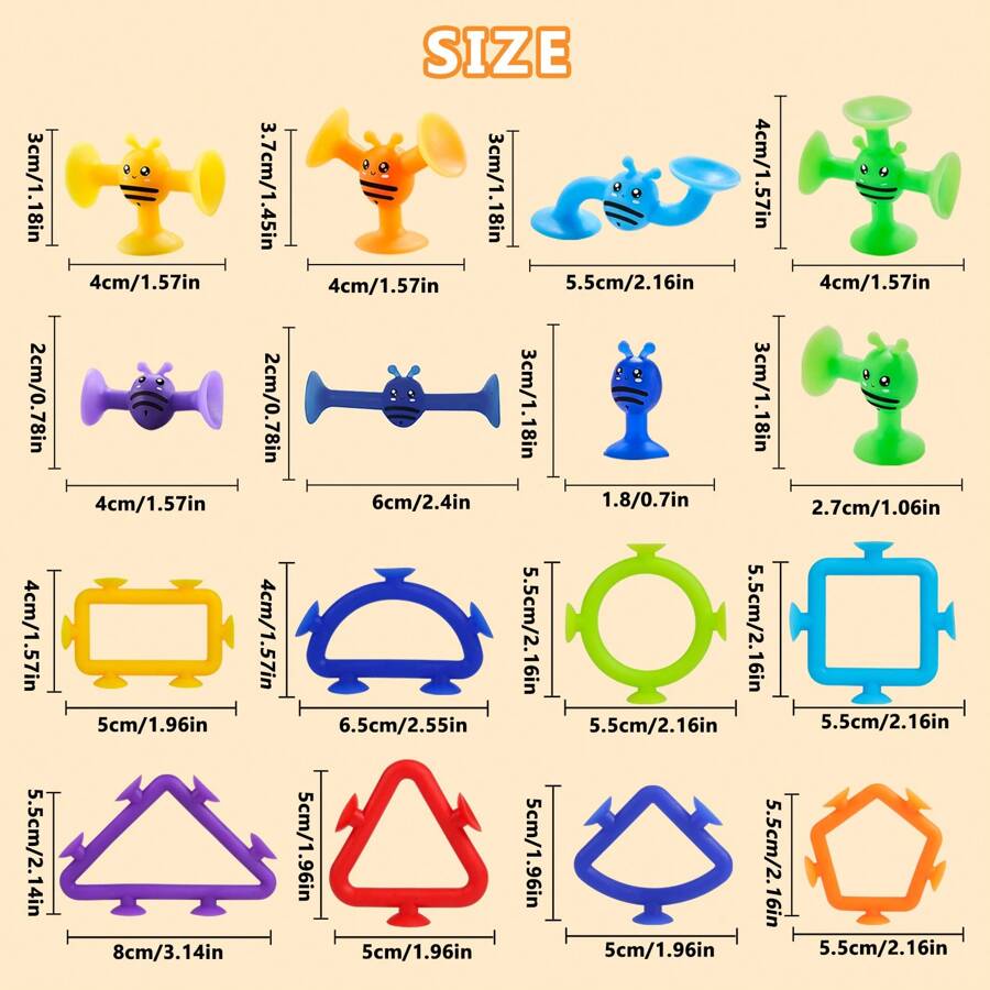 Baby Suction Cup Bath Toys, Kids Pop Sucker Toys, 36 Pieces Sensory ...