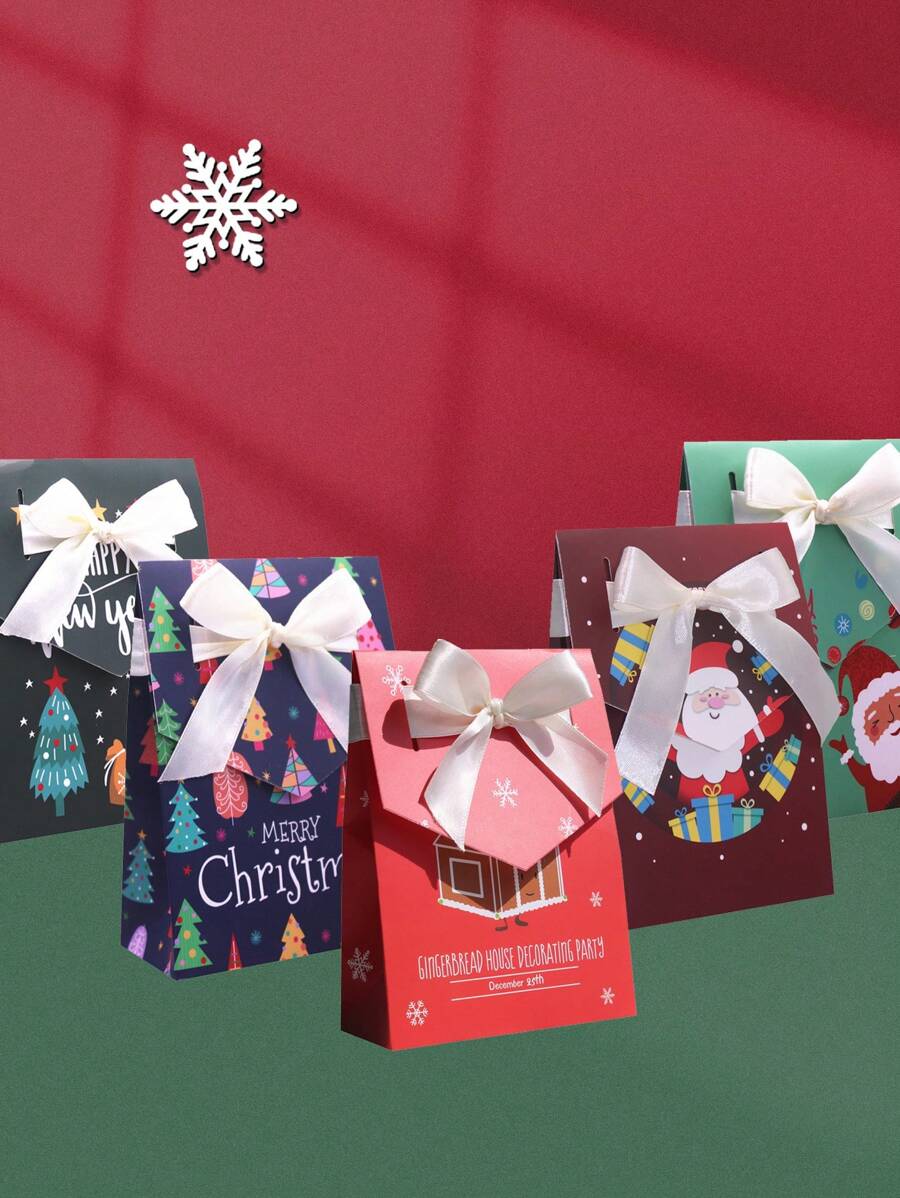 5pcs Christmas Envelope Candy Boxes, Diy Kindergarten Chocolate & Candy ...