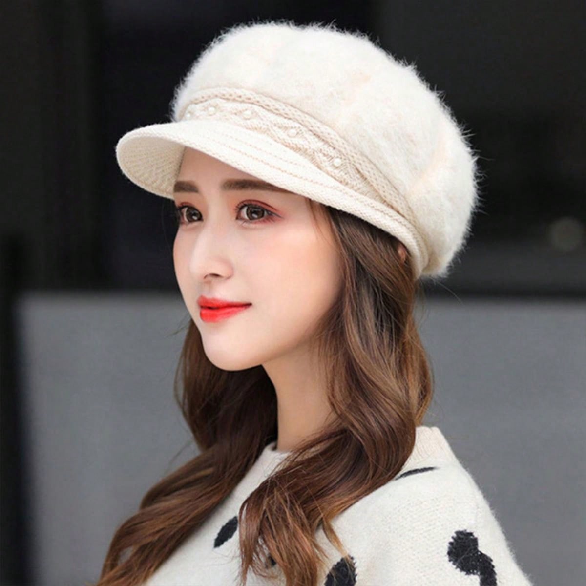 1pc Beret-style Winter Hat For Women, Cute Ear-protection And Warmth ...