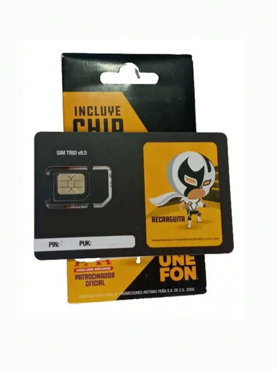 Une-Fon Lada CDMX Chip With 100 Balance Simcard Trio, Nano, Micro, Sim ...