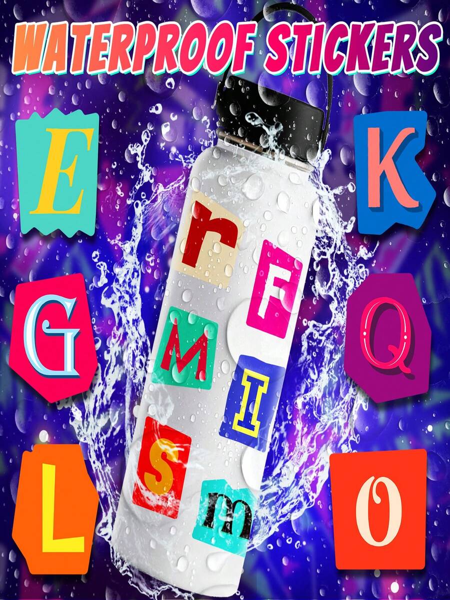 50pcs/pack English Alphabet Graffiti Pp Stickers, New Cartoon Alphabet ...