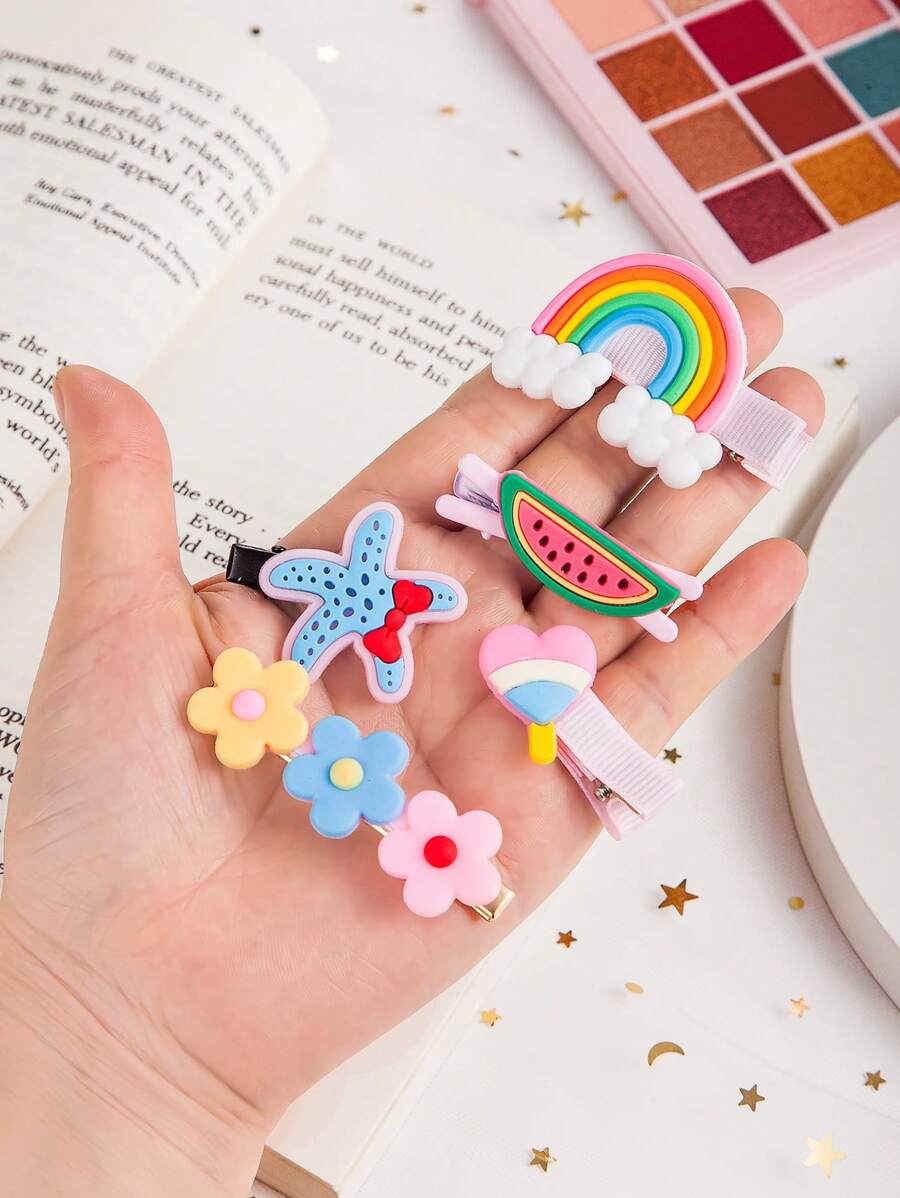 Lovely Pink Flower Hair Clip For Girls, Princess Hair Accessory Cute ...